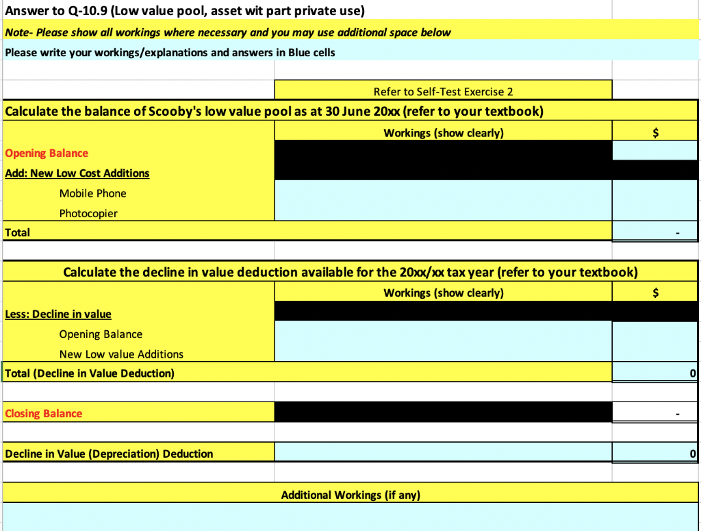 (Low value pool, asset with part private use) | Chegg.com