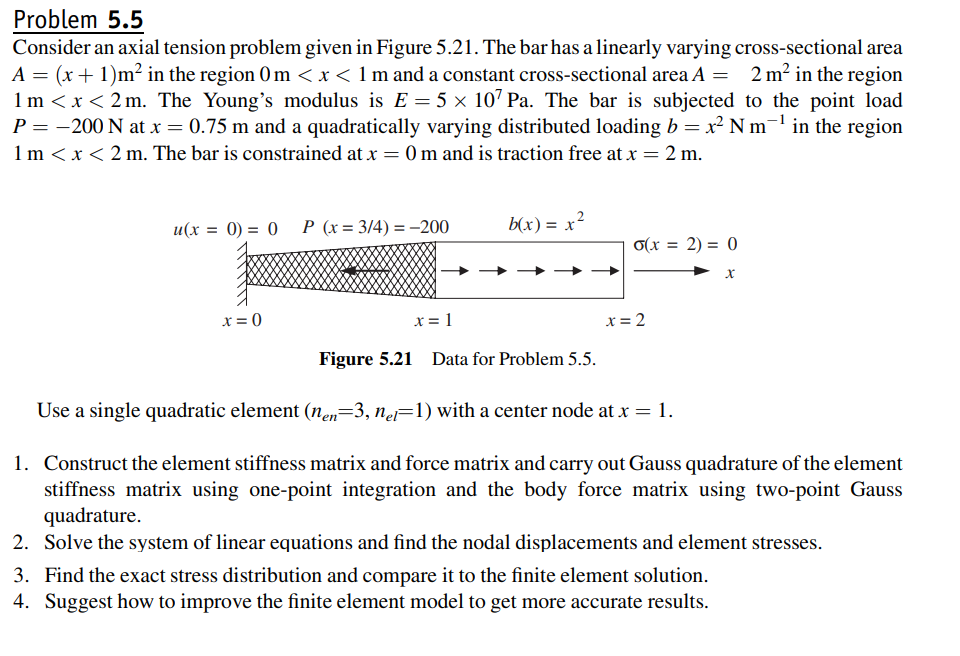 Problem 5 5 Consider An Axial Tension Problem Given