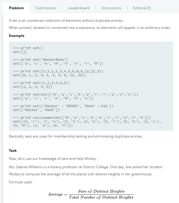 Solved Problem Submissions LeaderboardDiscussions Editorial | Chegg.com