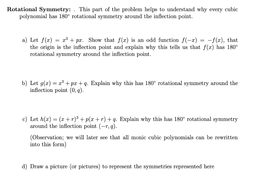 Solved Rotational Symmetry: . This part of the problem helps | Chegg.com