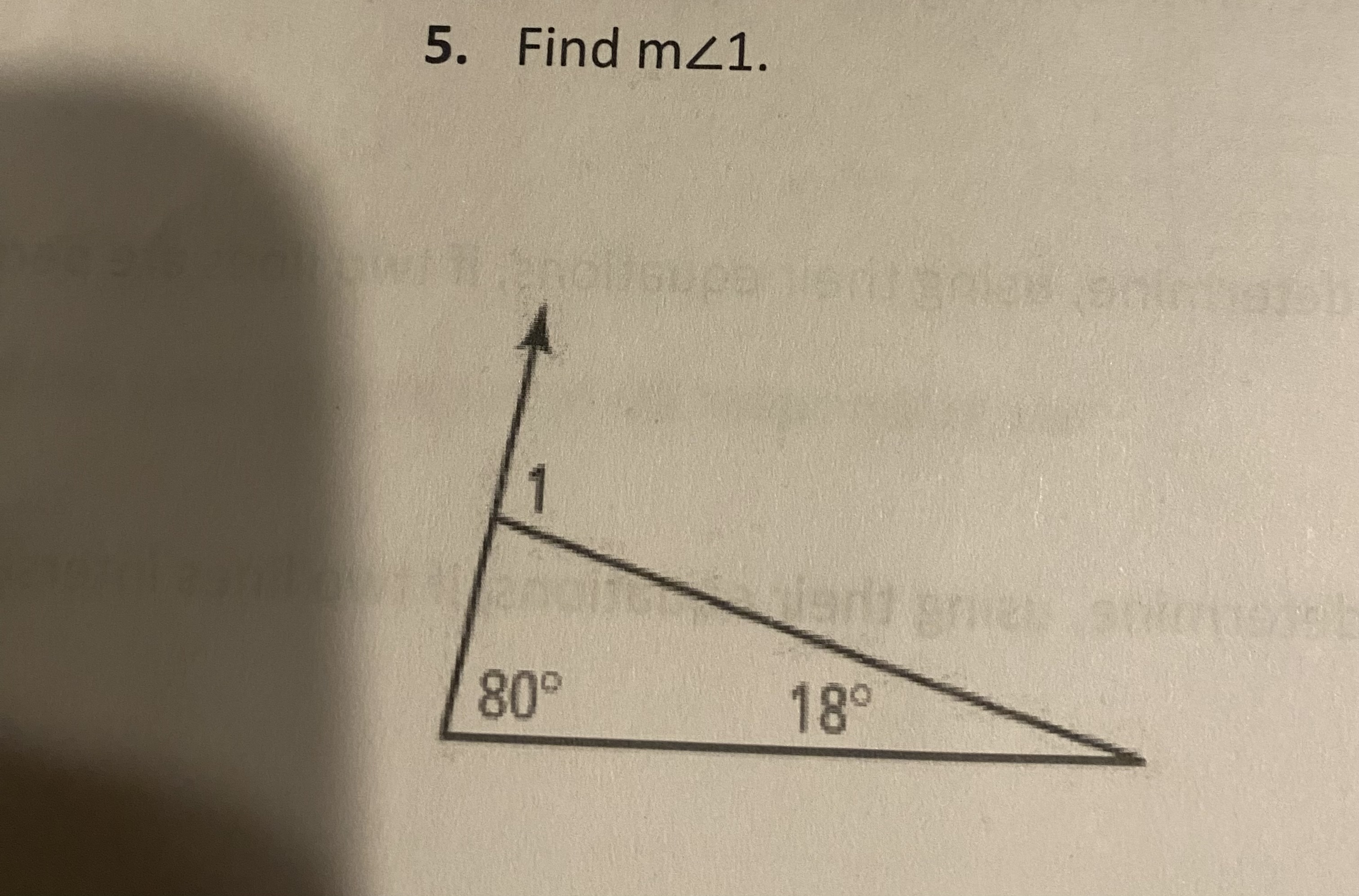 Solved 5. Find m∠1. | Chegg.com
