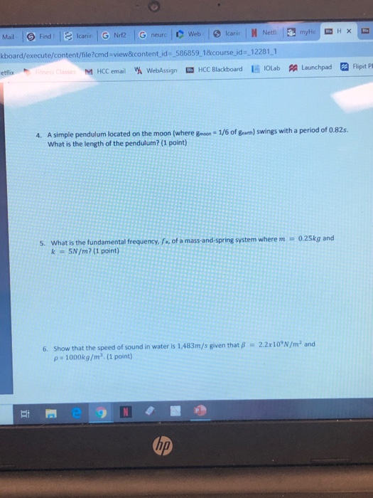 Solved H11. Homework due Thursday, October 24th Name: Note: | Chegg.com