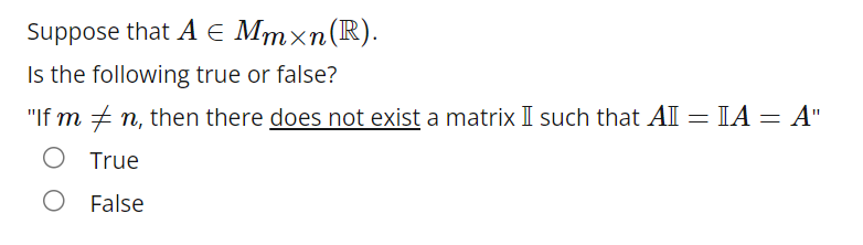 Solved Suppose that A∈Mm×n(R). Is the following true or | Chegg.com