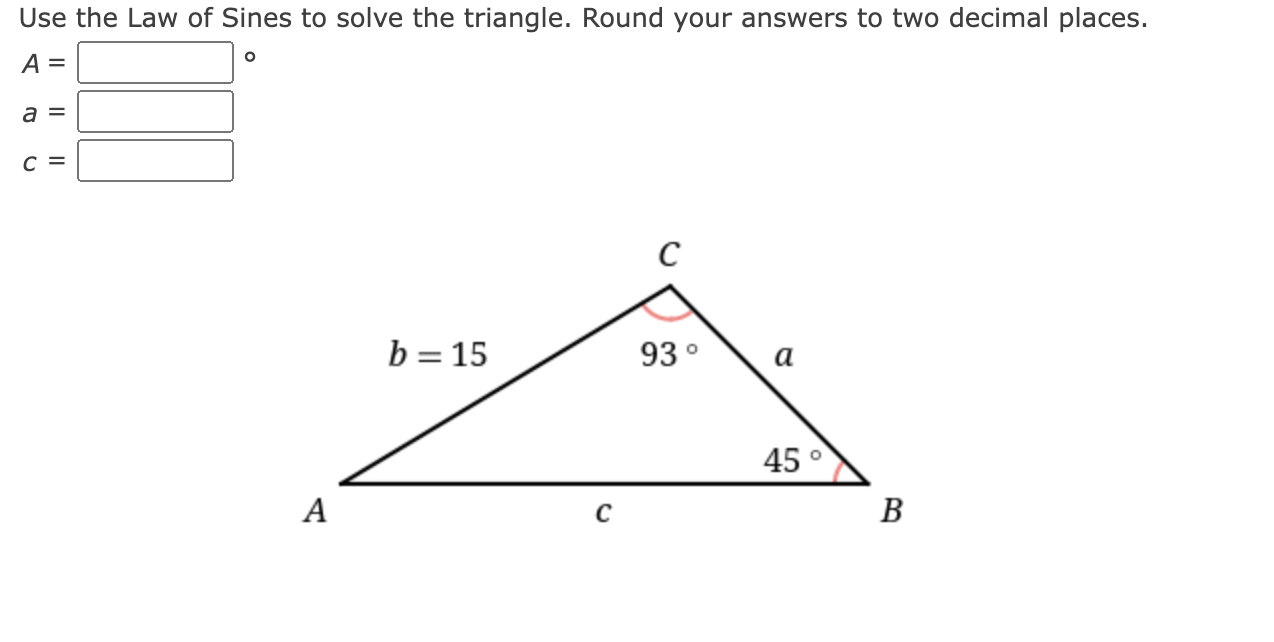 Use the Law of Sines to solve the triangle. Round | Chegg.com