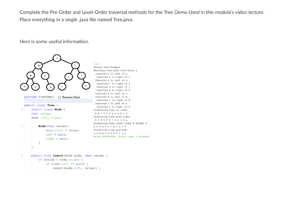 Solved Complete the Pre-Order and Level-Order traversal | Chegg.com