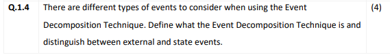 Solved Q.1.4 There are different types of events to consider | Chegg.com