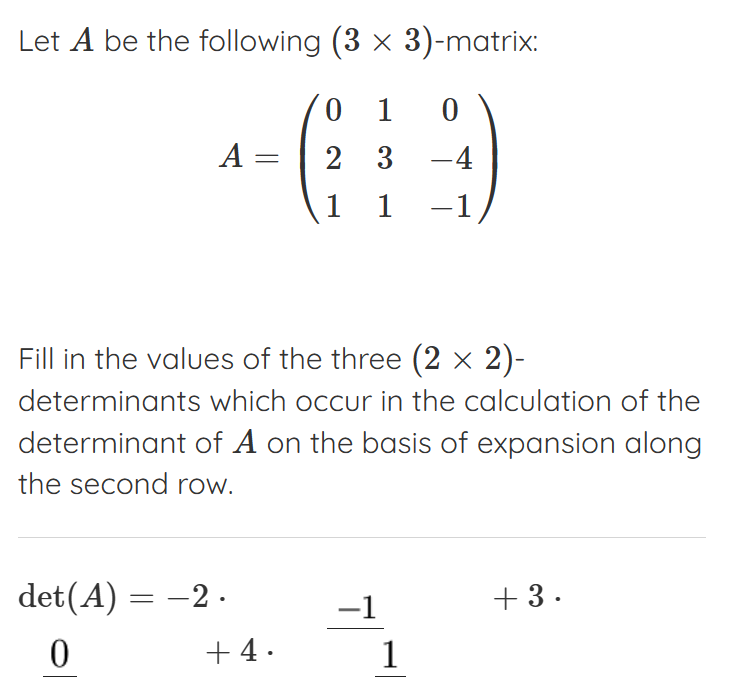 Solved Let A be the following (3×3)-matrix: | Chegg.com
