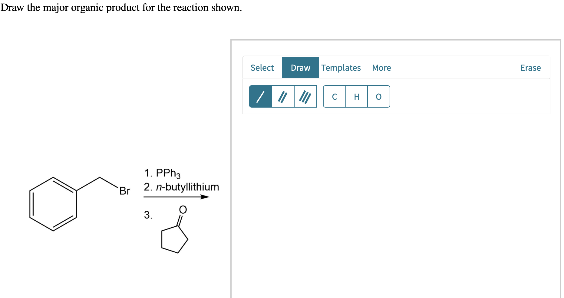Solved Draw the major organic product for the reaction | Chegg.com