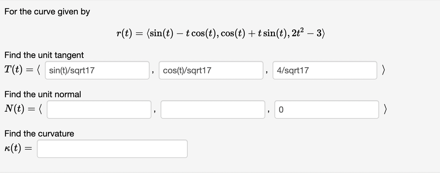 Solved For the curve given by | Chegg.com
