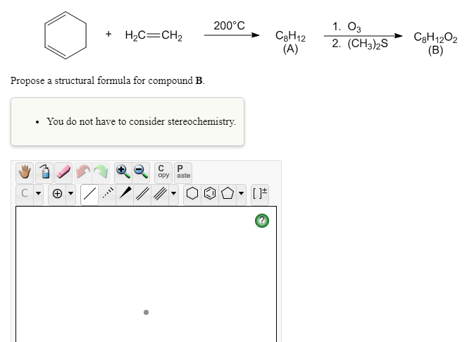 Solved 200°C 1. 03 + H2C=CH2 C3H12 (A) 2. (CH3)2S C3H1202 | Chegg.com