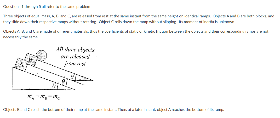 Solved Questions 1 through 5 all refer to the same problem | Chegg.com