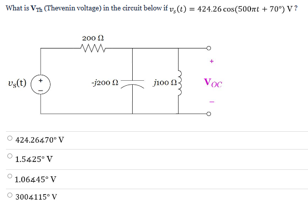 Solved What is VTh (Thevenin voltage) in the circuit below | Chegg.com
