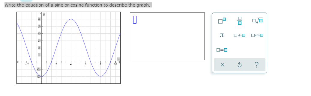 Solved Write the equation of a sine or cosine function to | Chegg.com