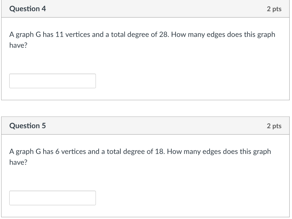 Solved A graph G has 11 vertices and a total degree of 28 . | Chegg.com