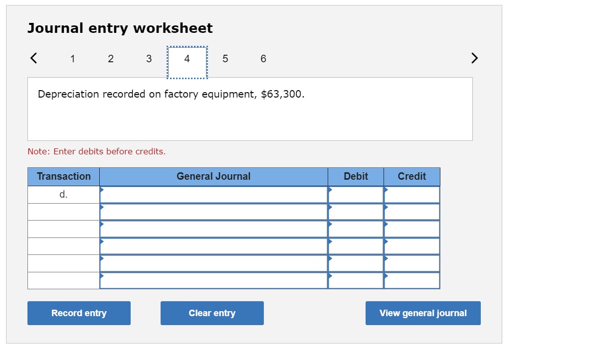Solved Journal entry worksheet 6 Labor cost accrued in the | Chegg.com