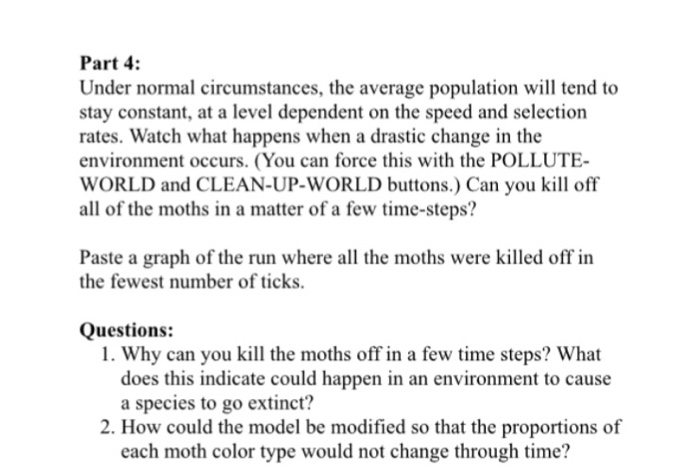 Peppered Moths To find this model, open NetLogo, | Chegg.com