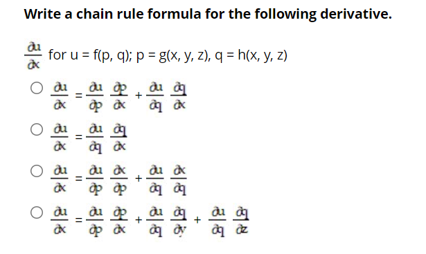 Solved Write a chain rule formula for the following | Chegg.com