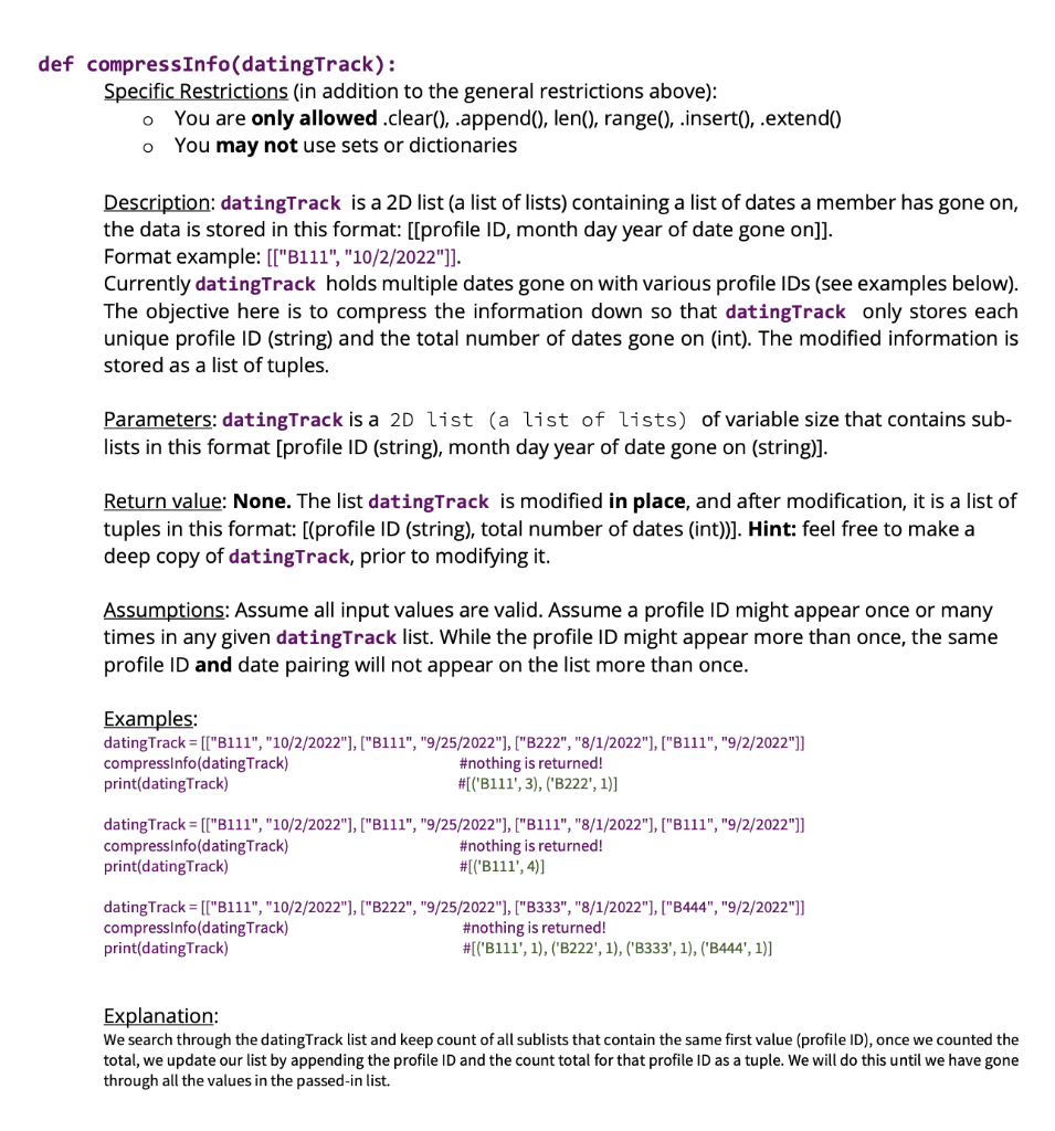 Solved Functions The signature of each function is provided | Chegg.com