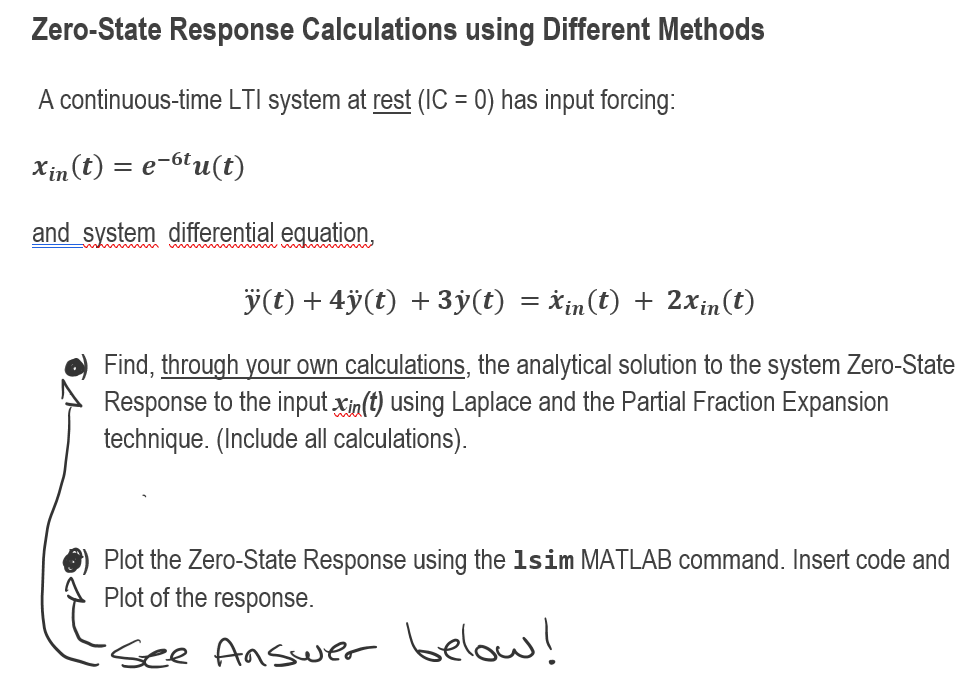 Zero-State Response Calculations using Different | Chegg.com