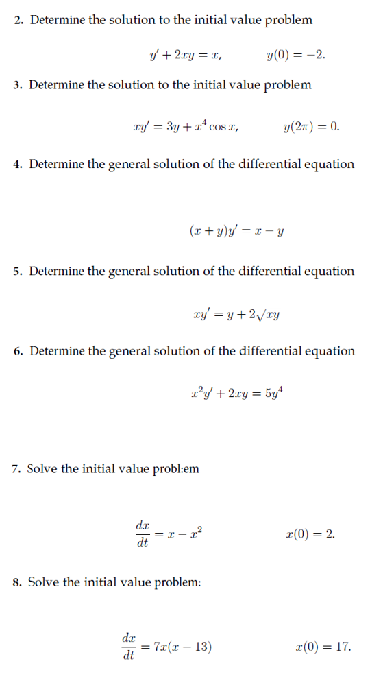 Solved 2. Determine the solution to the initial value | Chegg.com Solved 2. Determine the solution to the initial value | Chegg.com
