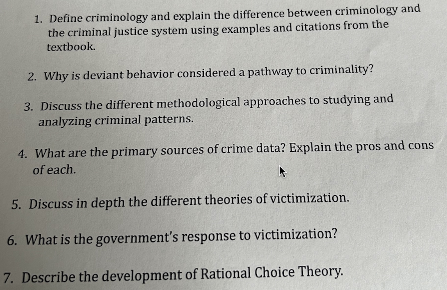 1. Define criminology and explain the difference | Chegg.com