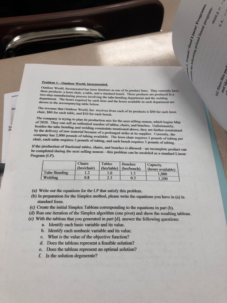 Solved sal Linear Programs. zeus 2. Primal/Dual Line | Chegg.com