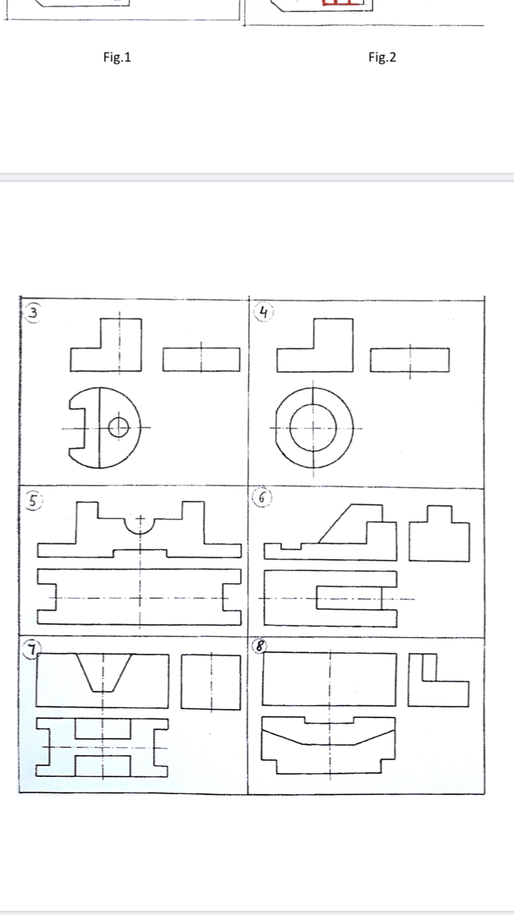 Solved Draw the missing lines in the given views. Invisible | Chegg.com