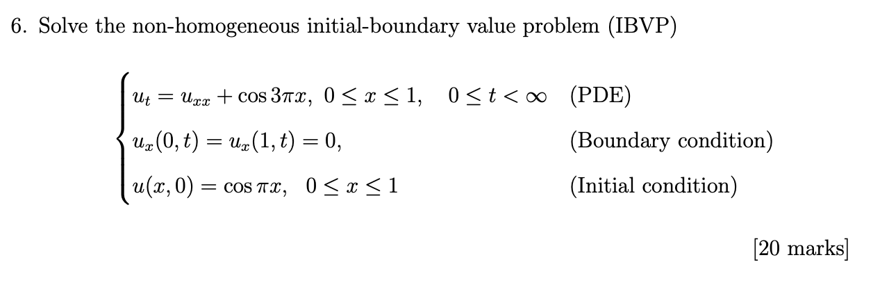 Solved 6 Solve The Non Homogeneous Initial Boundary Value