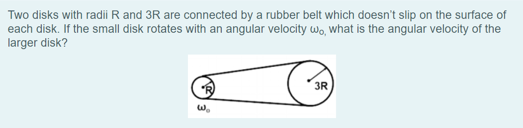 Solved Two disks with radii R and 3R are connected by a | Chegg.com