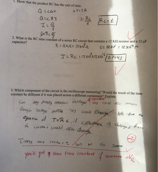Solved l. Show that the product RC has the unit of time. 2. | Chegg.com