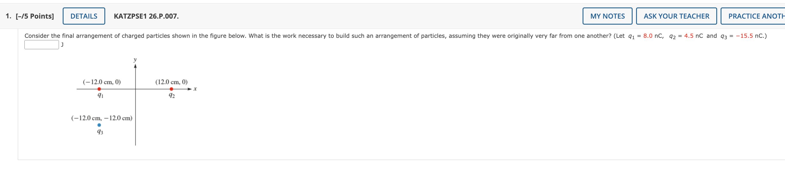Solved 1. [-15 Points] DETAILS KATZPSE1 26.P.007. MY NOTES | Chegg.com