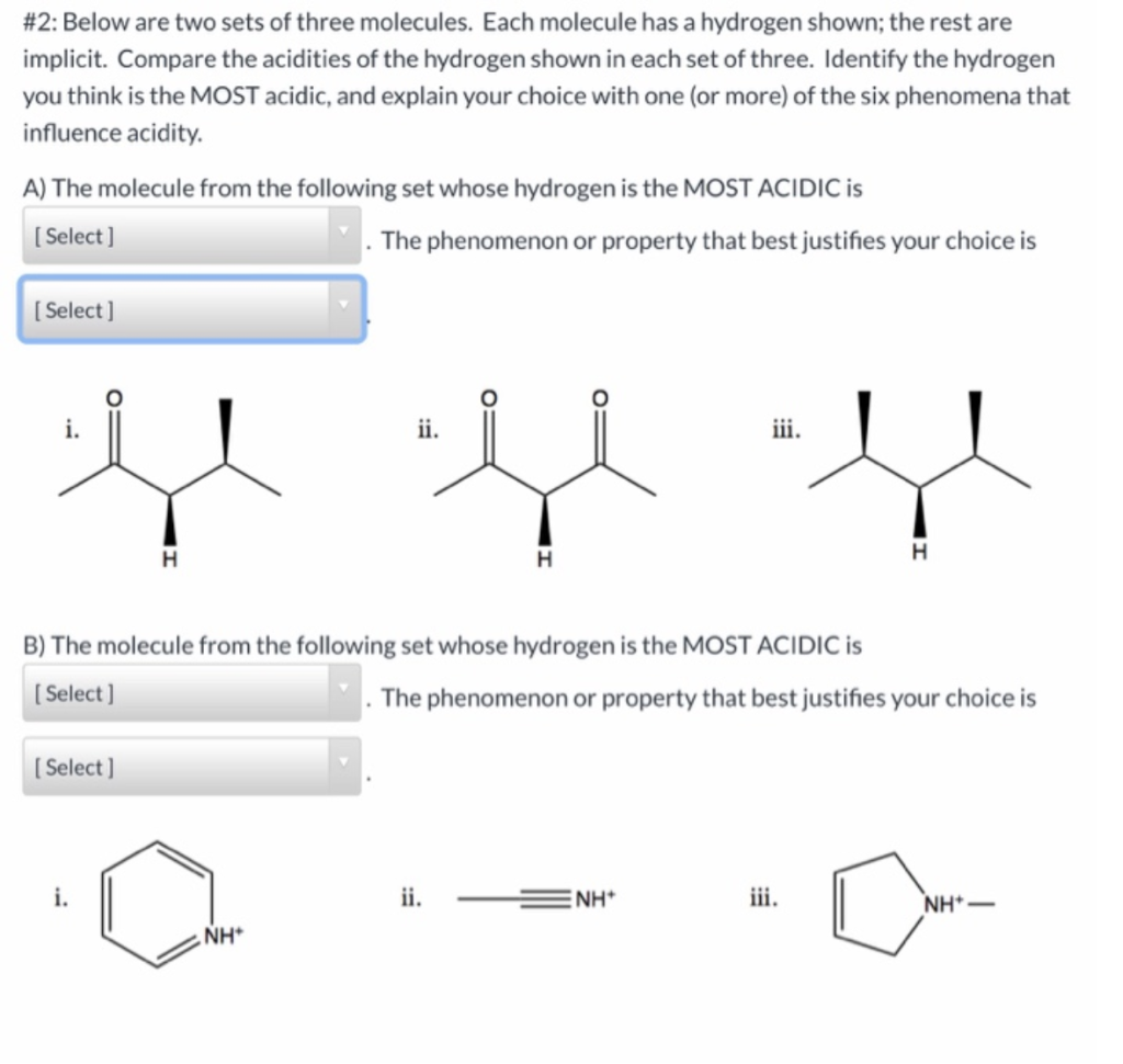 Solved \#2: Below are two sets of three molecules. Each | Chegg.com