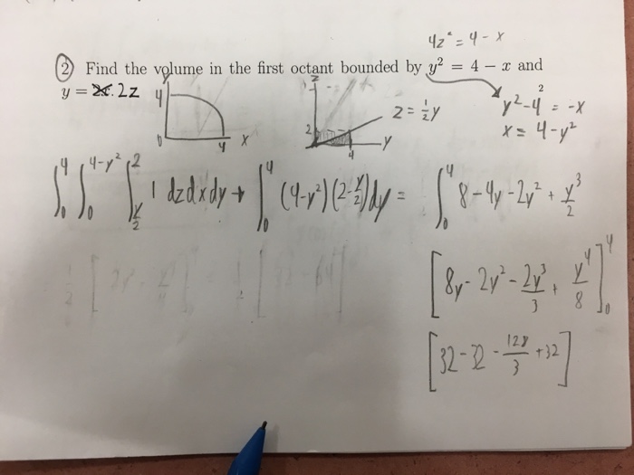 Solved Find the volume in the first octant bounded by | Chegg.com