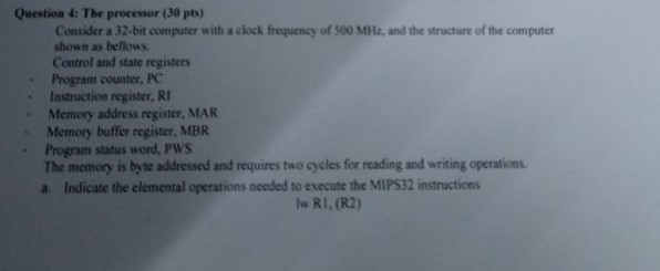 Question : a, Indicate the elemental operations | Chegg.com