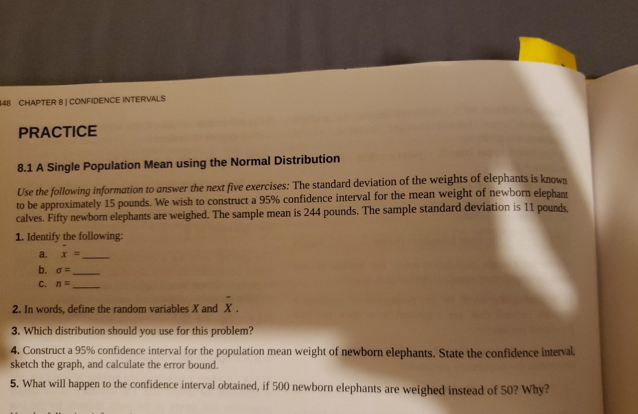 Solved CHAPTER 8 İ CONFIDENCE INTERVALS 148 PRACTICE 8.1 A | Chegg.com