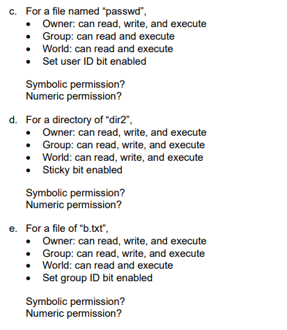 Solved Problem 2. Linux File Permissions (20 pt., 4 pt. | Chegg.com