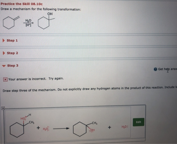 Solved Practice the Skill 08.10c Draw a mechanism for the | Chegg.com