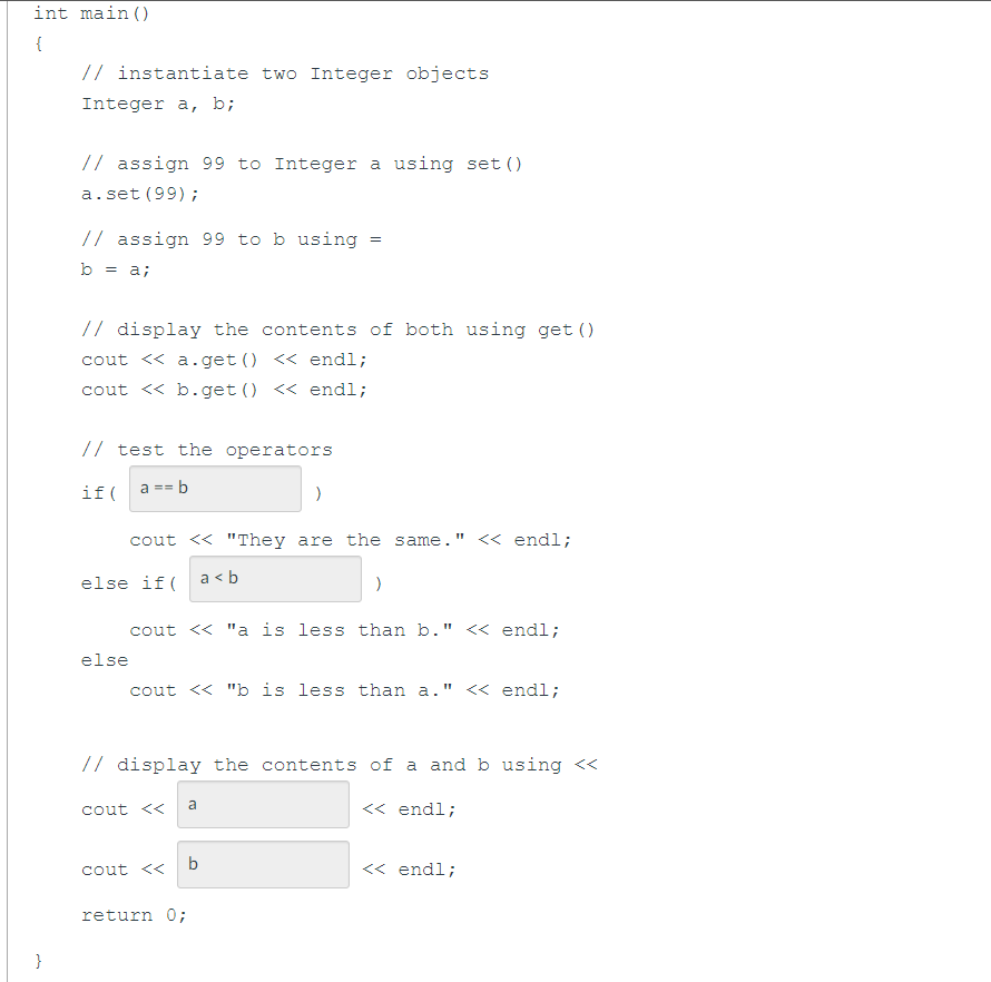 Solved • A copy constructor. • Overloaded == and
