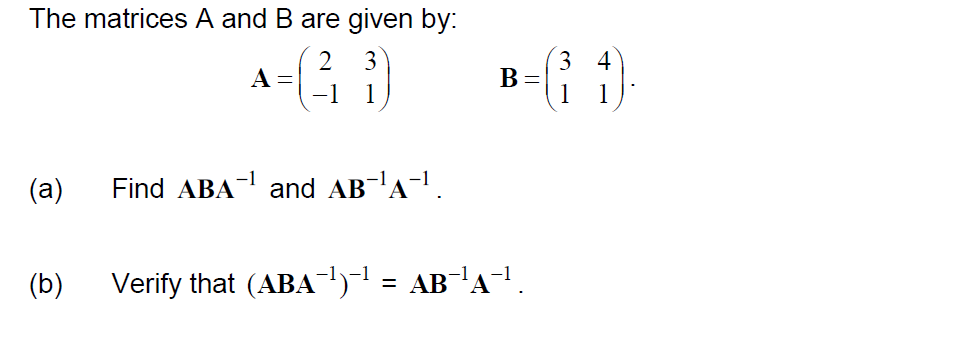 Solved The matrices \\( A \\) and \\( B \\) are given by: | Chegg.com