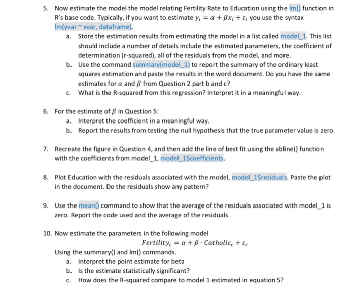 Solved For this exercise we will run a regression using | Chegg.com