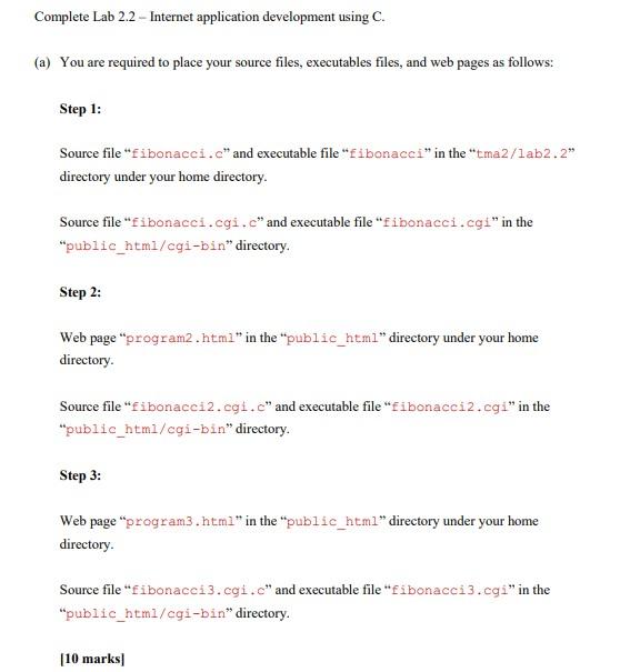 Complete Lab 2.2 - Internet application development | Chegg.com