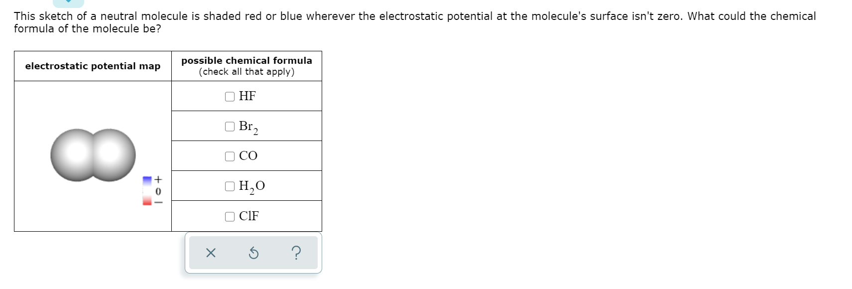 Solved This sketch of a neutral molecule is shaded red or | Chegg.com