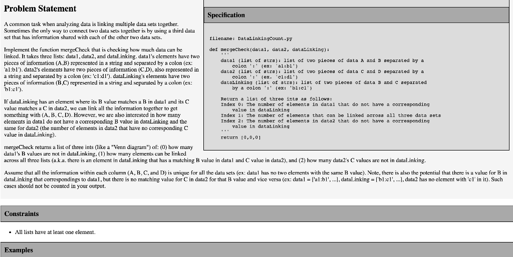 Solved Problem Statement Specification A common task when | Chegg.com