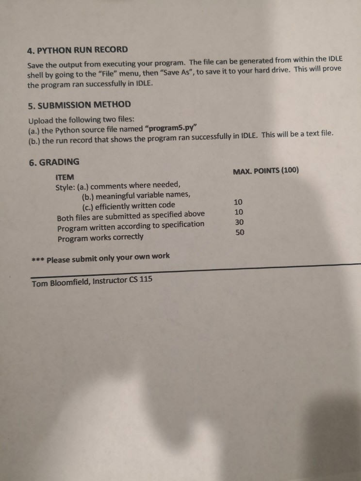 Solved Cs 115 Introduction To Computer Programmingou0 T 8229