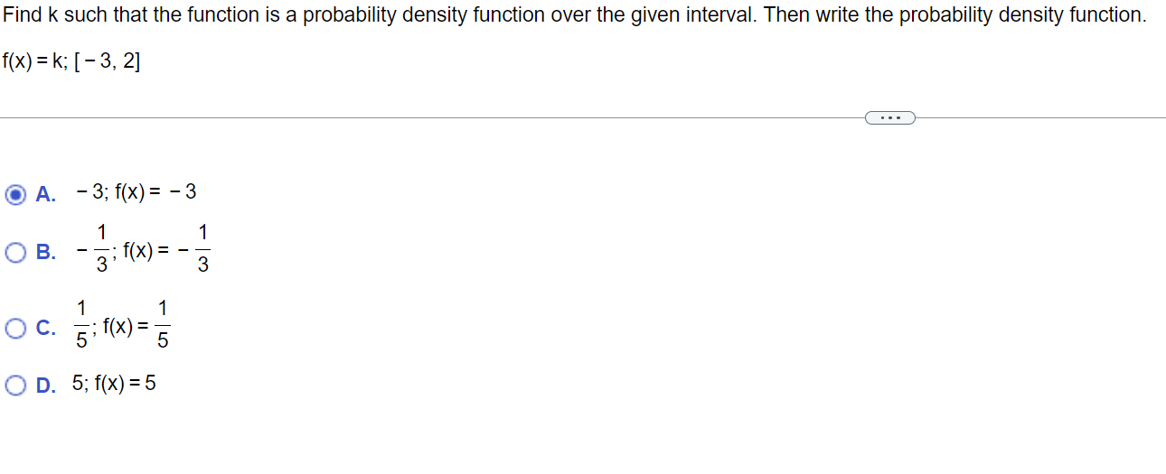 Solved Find k such that the function is a probability | Chegg.com