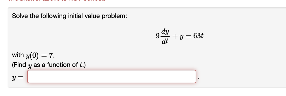 Solved Solve the following initial value | Chegg.com