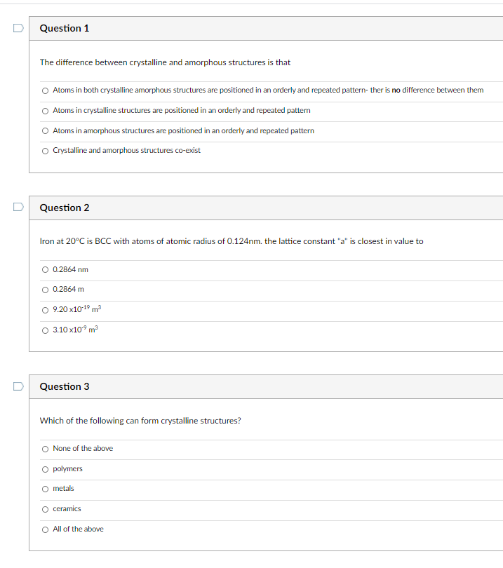 Solved Question 1 The difference between crystalline and | Chegg.com