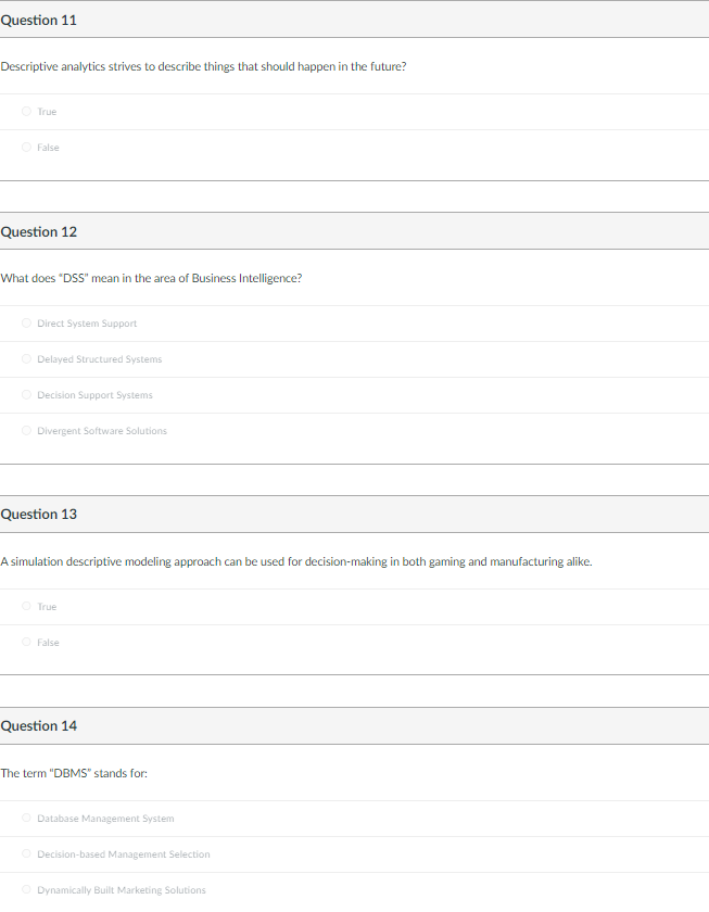Solved Descriptive analytics strives to describe things that | Chegg.com