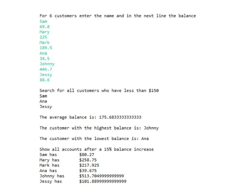 Solved Questions . 1- Write a code for a banking program. a) | Chegg.com