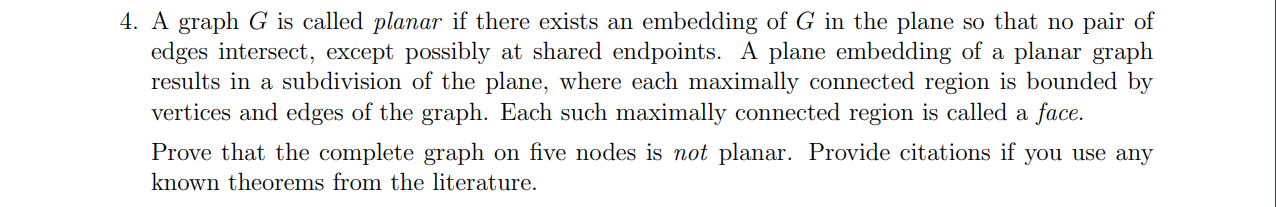 Solved A graph G is called planar if there exists an | Chegg.com